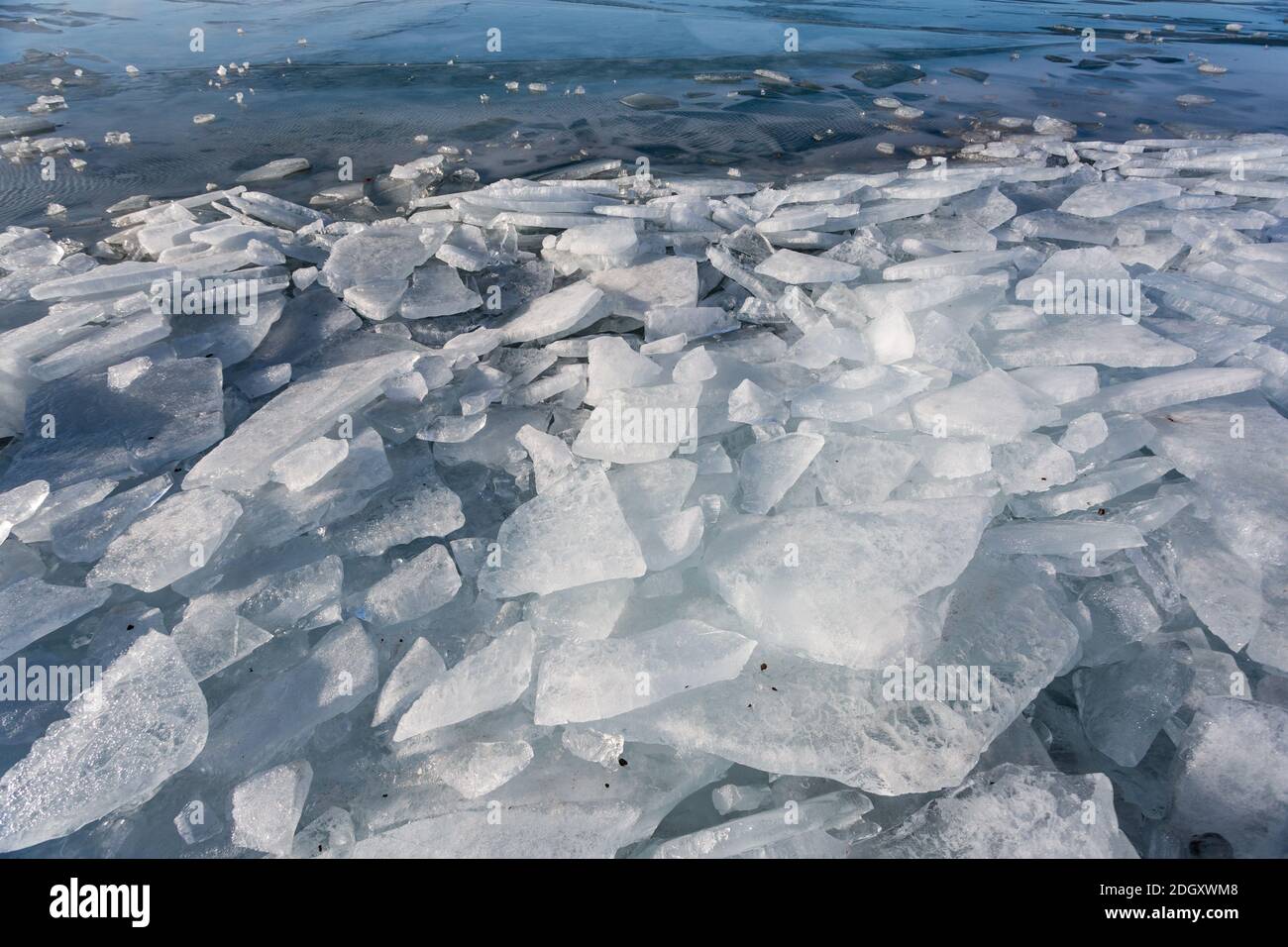 frozen lake Balaton with beautiful sky Stock Photo - Alamy