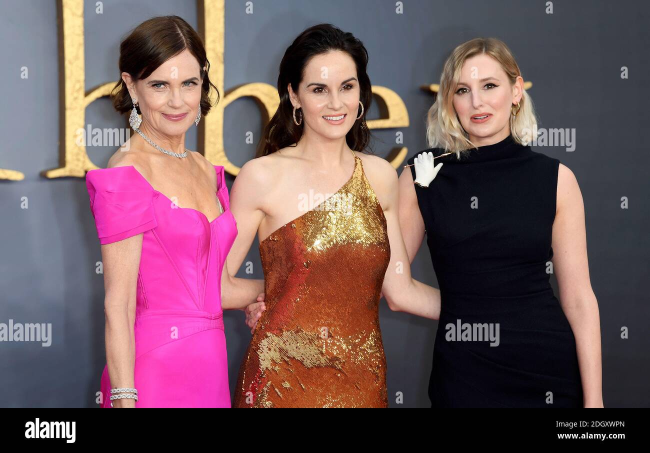 Elizabeth McGovern, Michelle Dockery and Laura Carmichael attending the world premiere of ...
