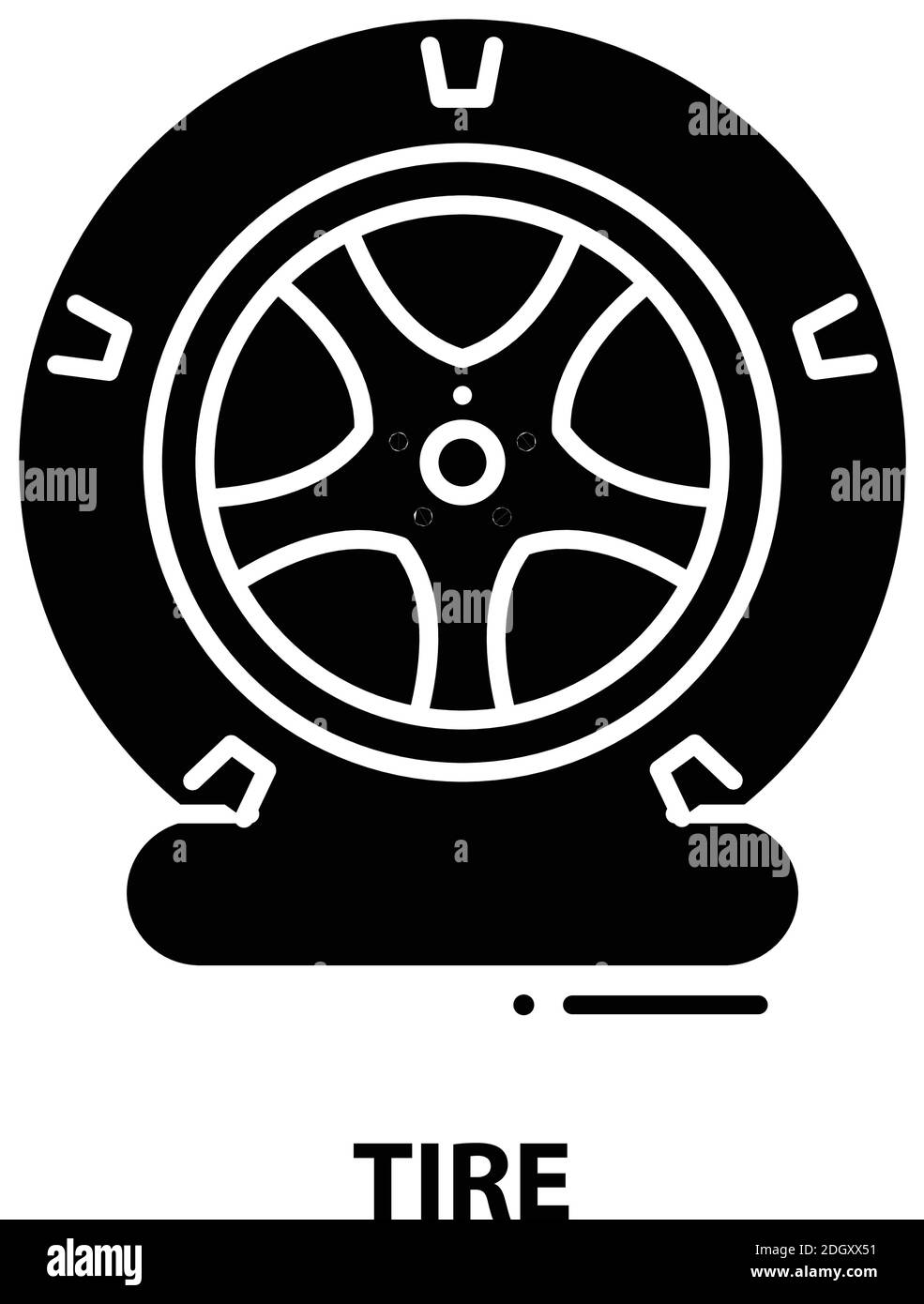 tire symbol icon, black vector sign with editable strokes, concept ...