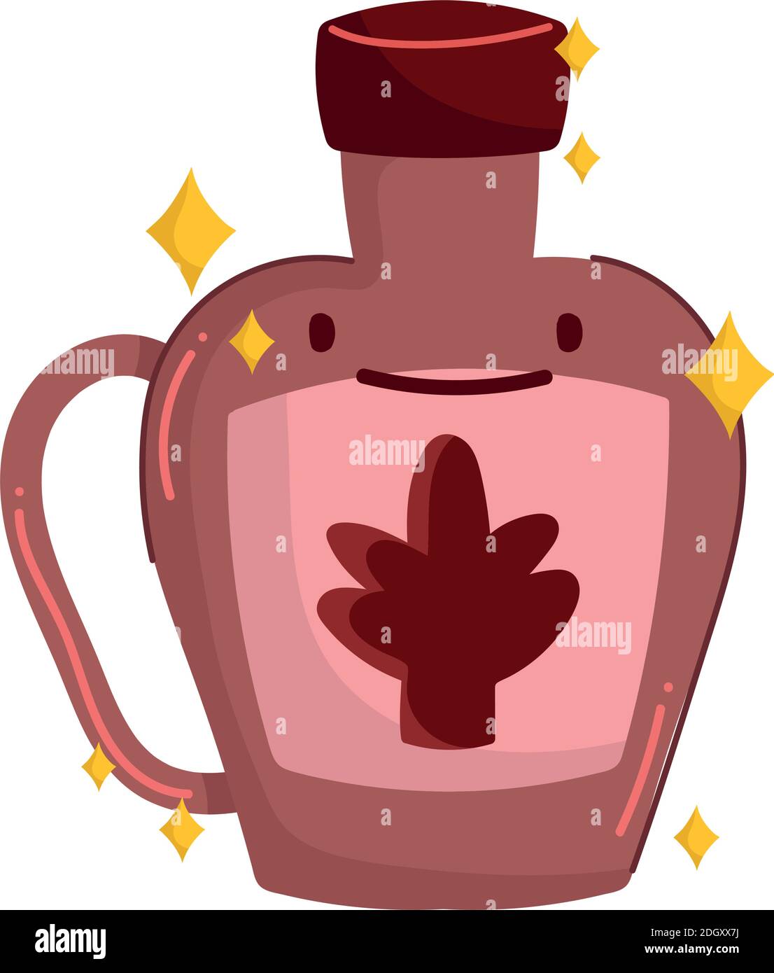 breakfast syrup bottle cute food fresh cartoon on white background ...