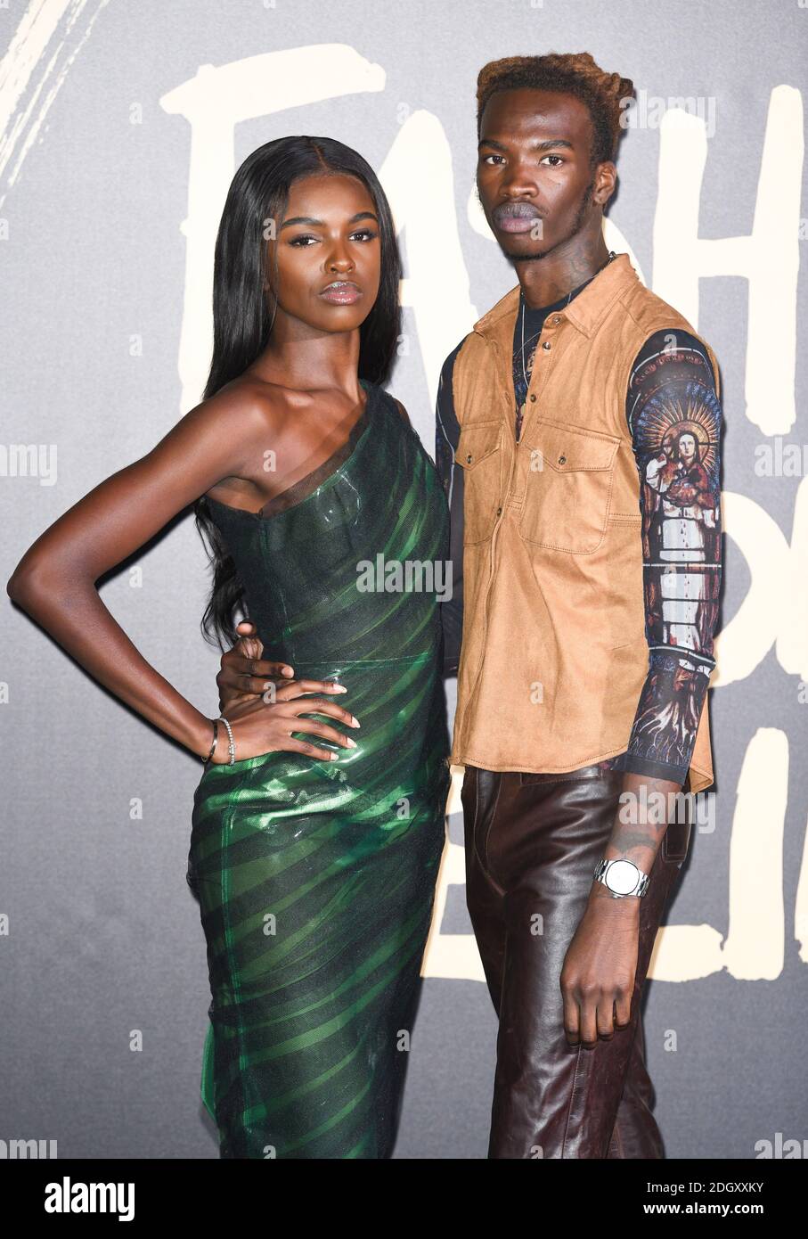 Leomie Anderson and Lancey Foux arriving on the red carpet for Naomi ...