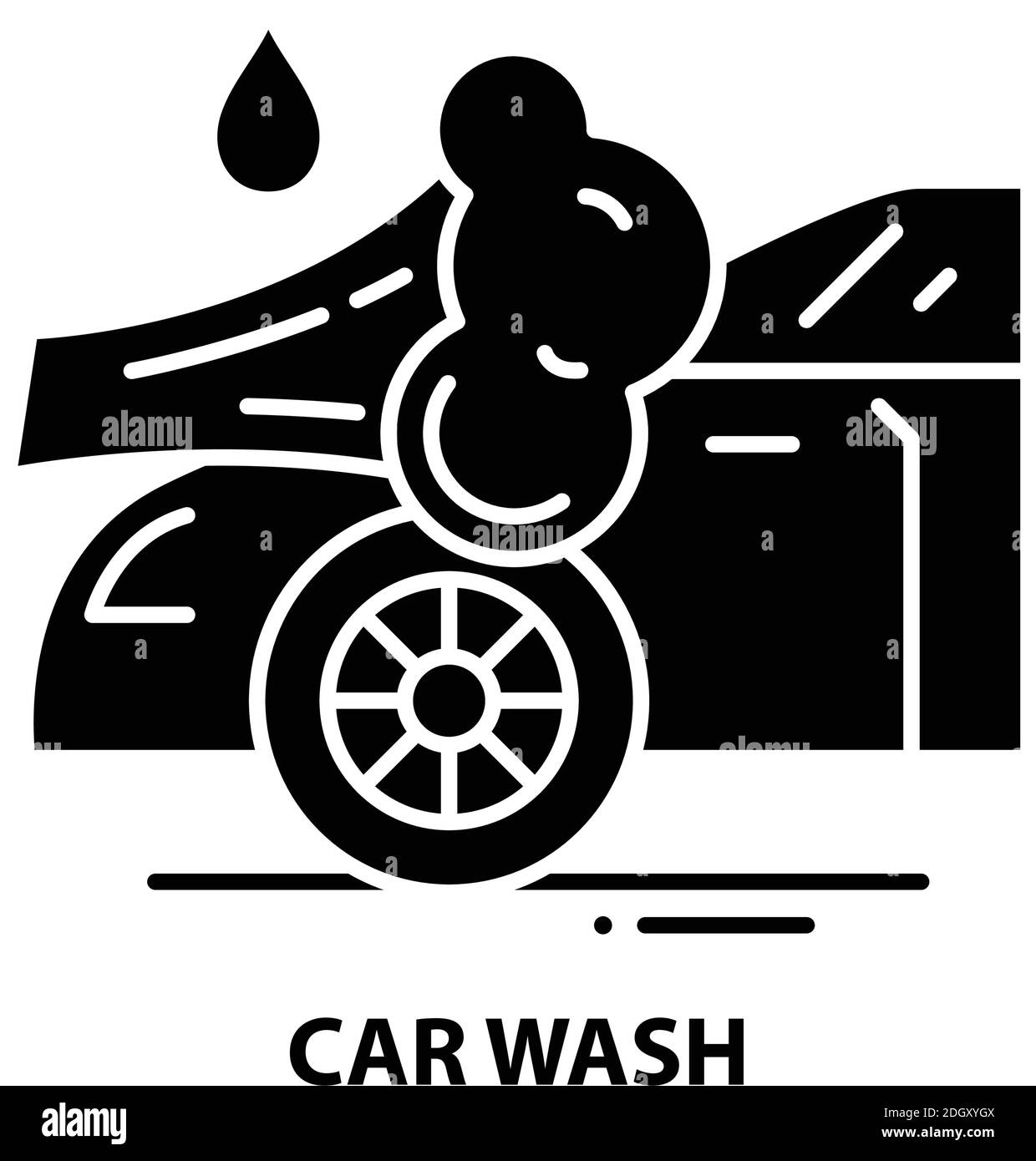 car wash icon, black vector sign with editable strokes, concept ...