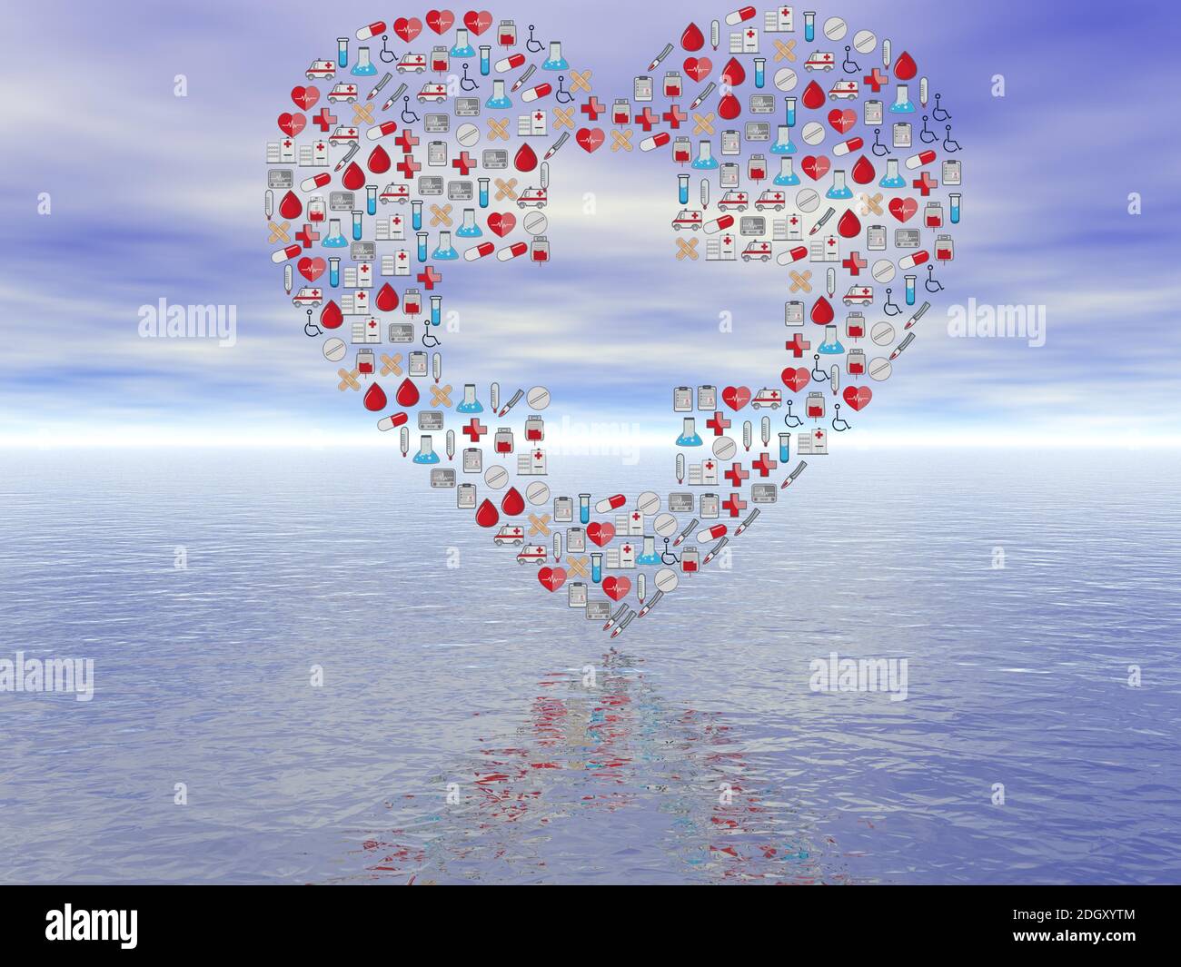 All heart shaped disease logos - 3d rendering Stock Photo - Alamy
