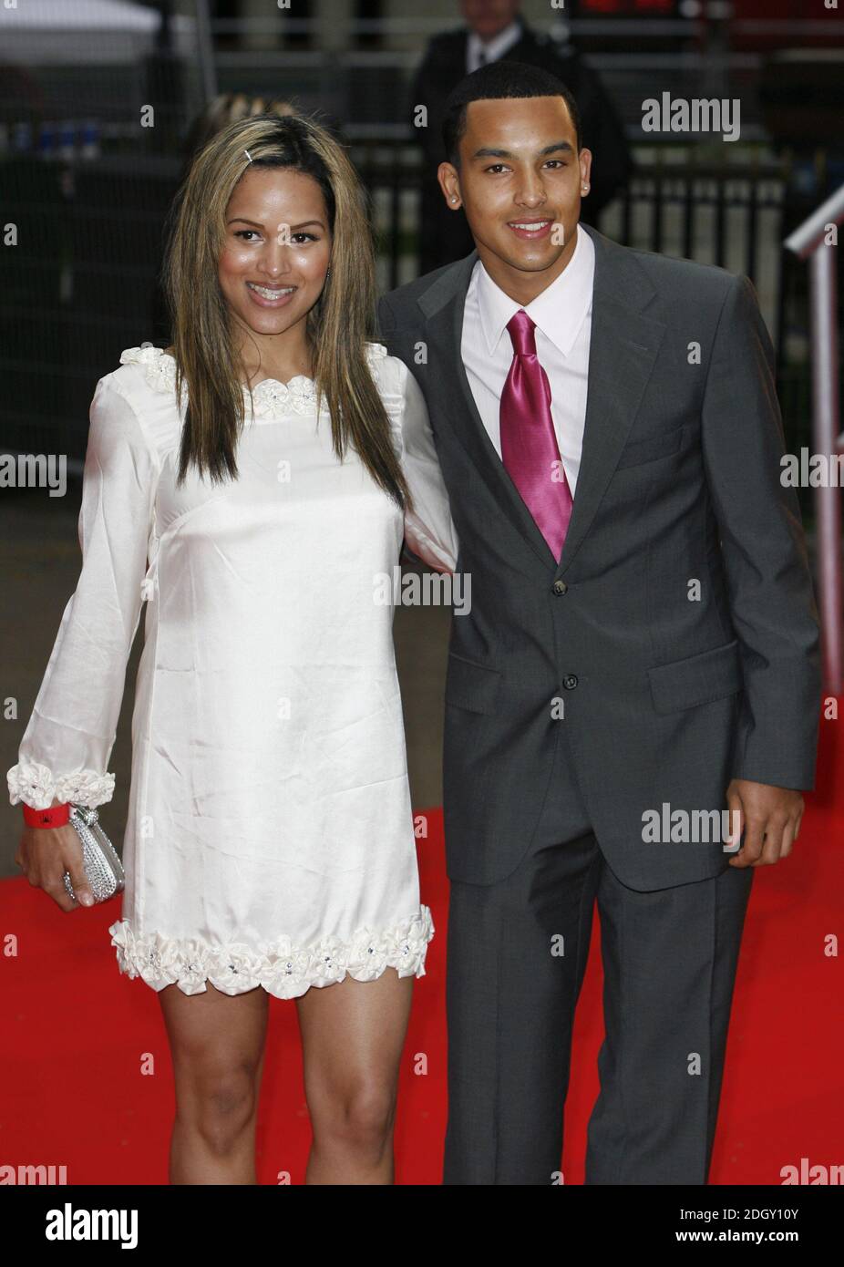 Theo Wallcott and sister attending the film premiere of Spiderman 3 at ...