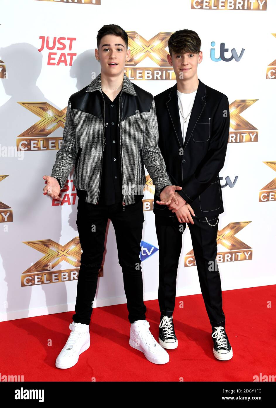 Max and Harvey during the X Factor Celebrity Photocall at the Mayfair ...