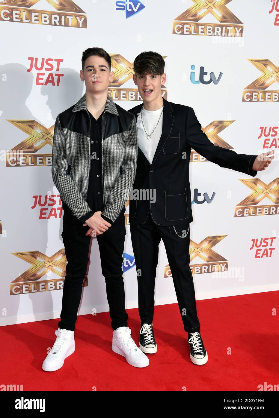 Max and Harvey during the X Factor Celebrity Photocall at the Mayfair ...