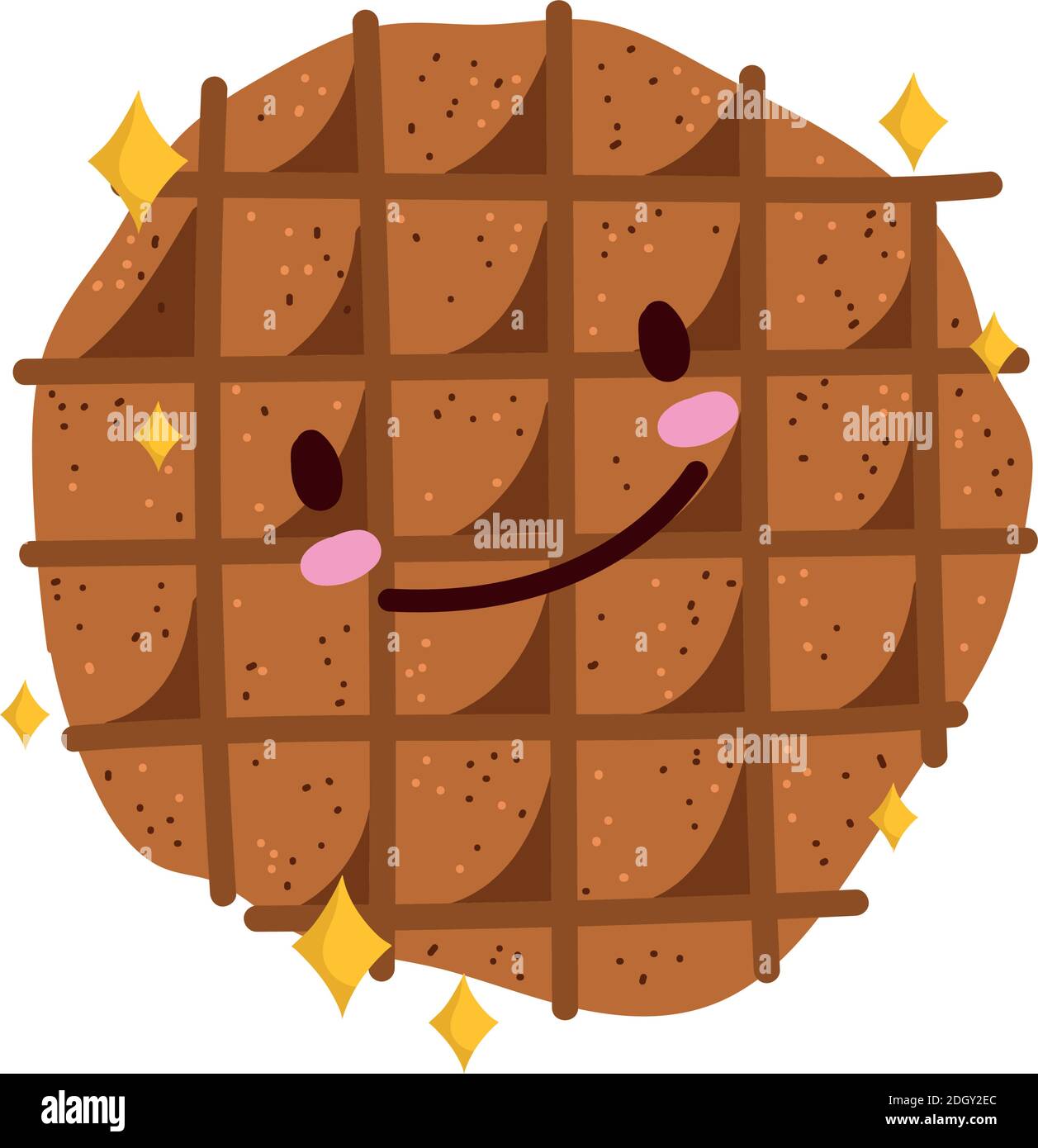 breakfast cookie cute food fresh cartoon on white background vector ...