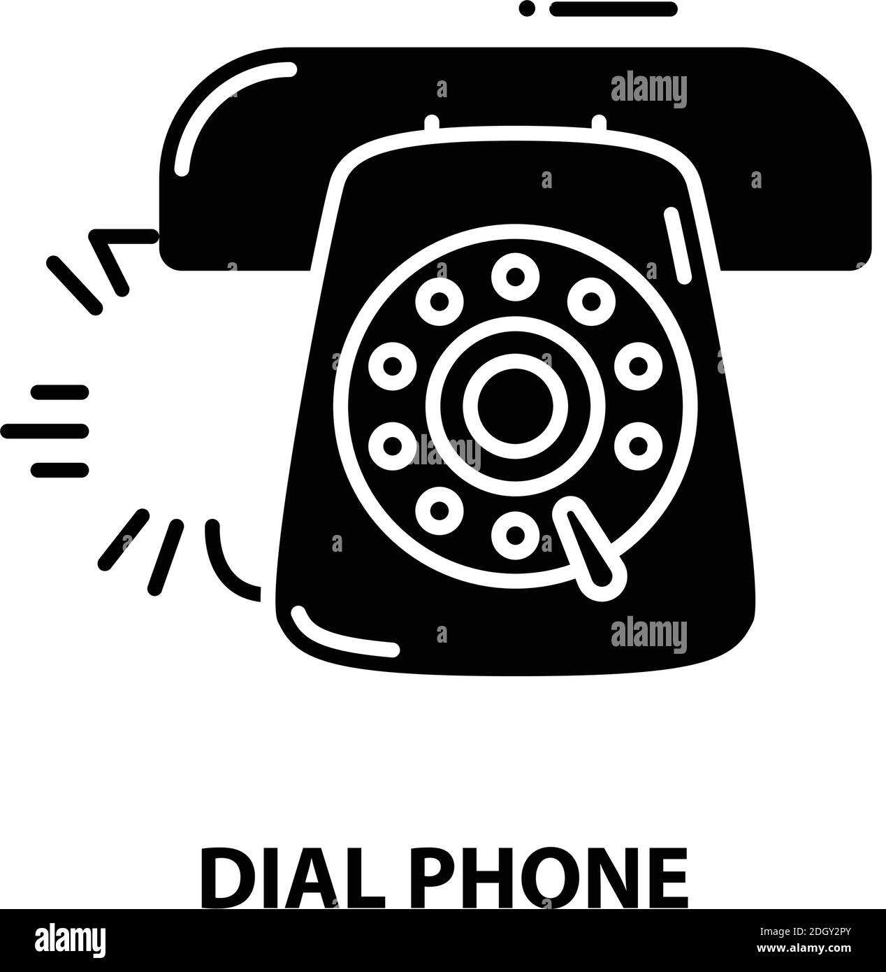 dial phone icon, black vector sign with editable strokes, concept ...