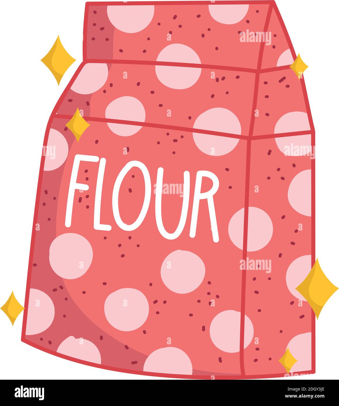 breakfast flour package cute food fresh cartoon on white background ...