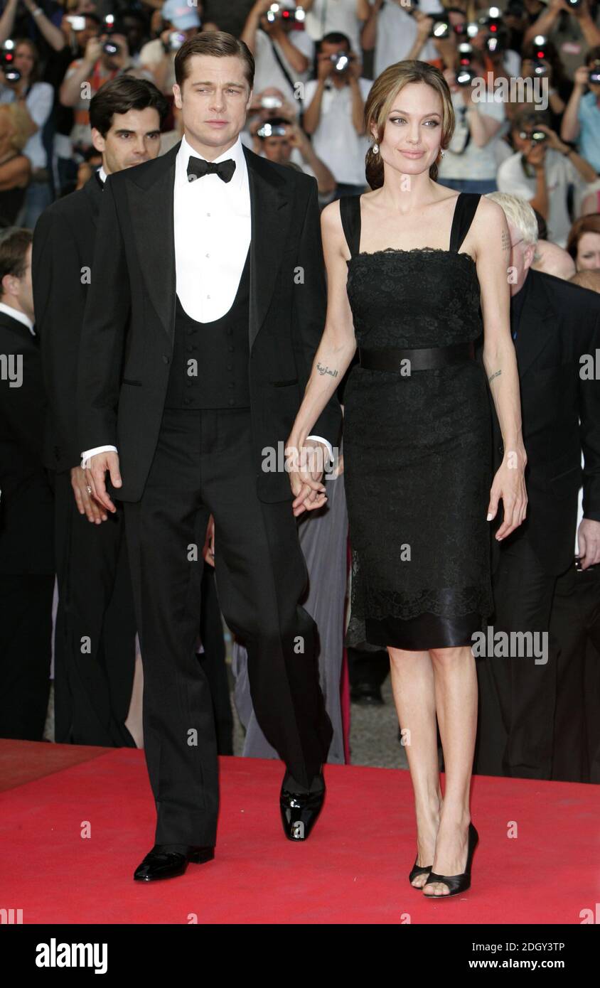 Angelina Jolie and Brad Pitt arriving for the premiere of 'A Mighty ...