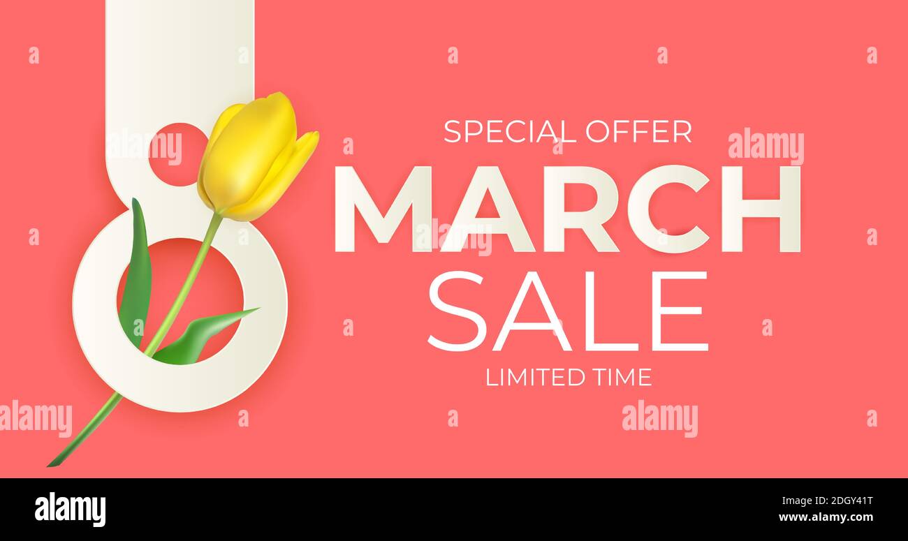8 March sale banner Background Design. Template for advertising, web ...