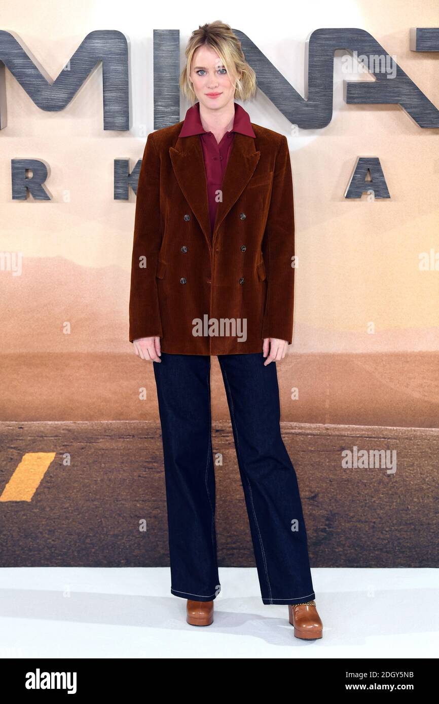 Mackenzie Davis attending the Terminator: Dark Fate photocall at the ...