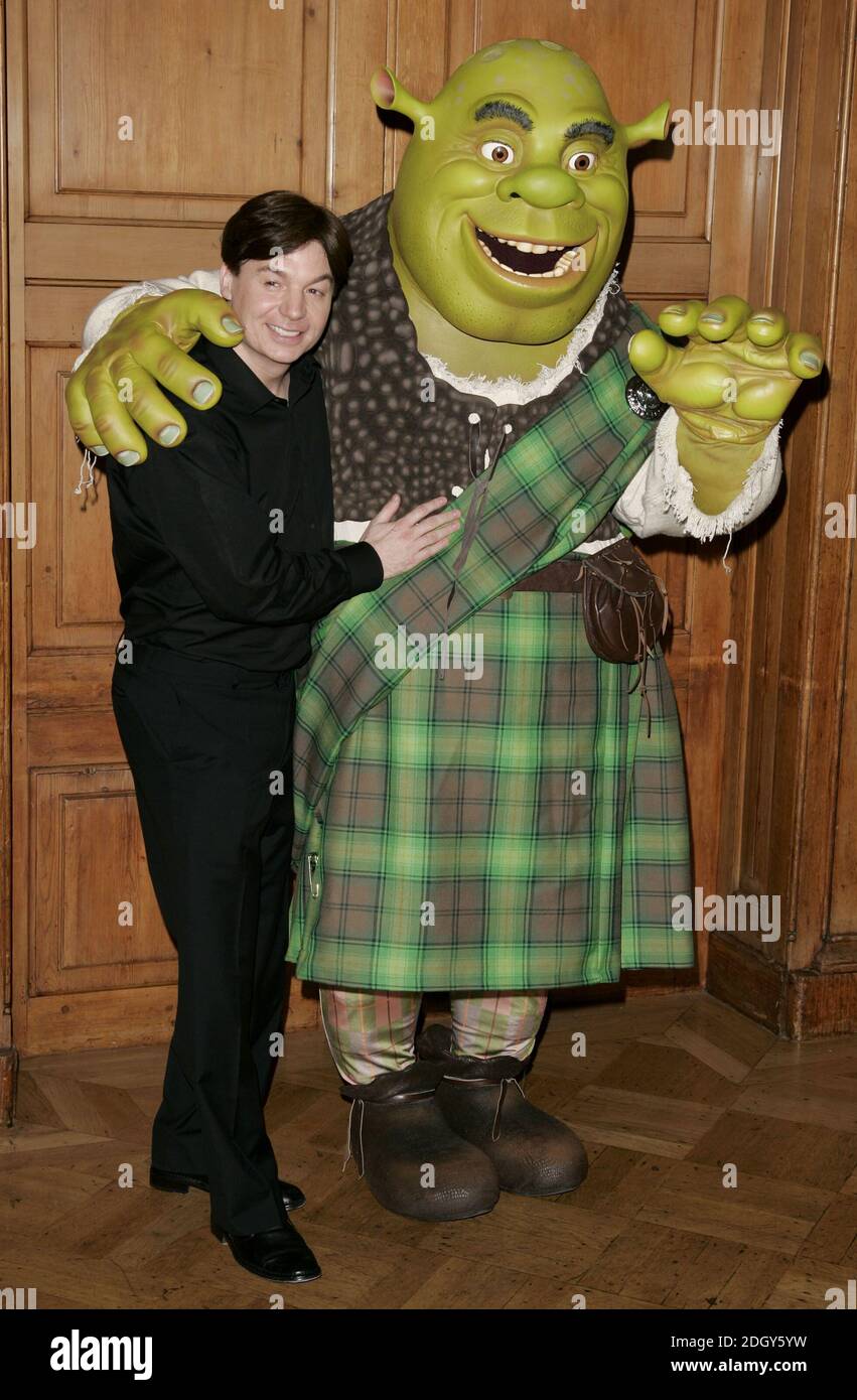 Mike Myers attending a photocall where Shrek receives official Scottish ...