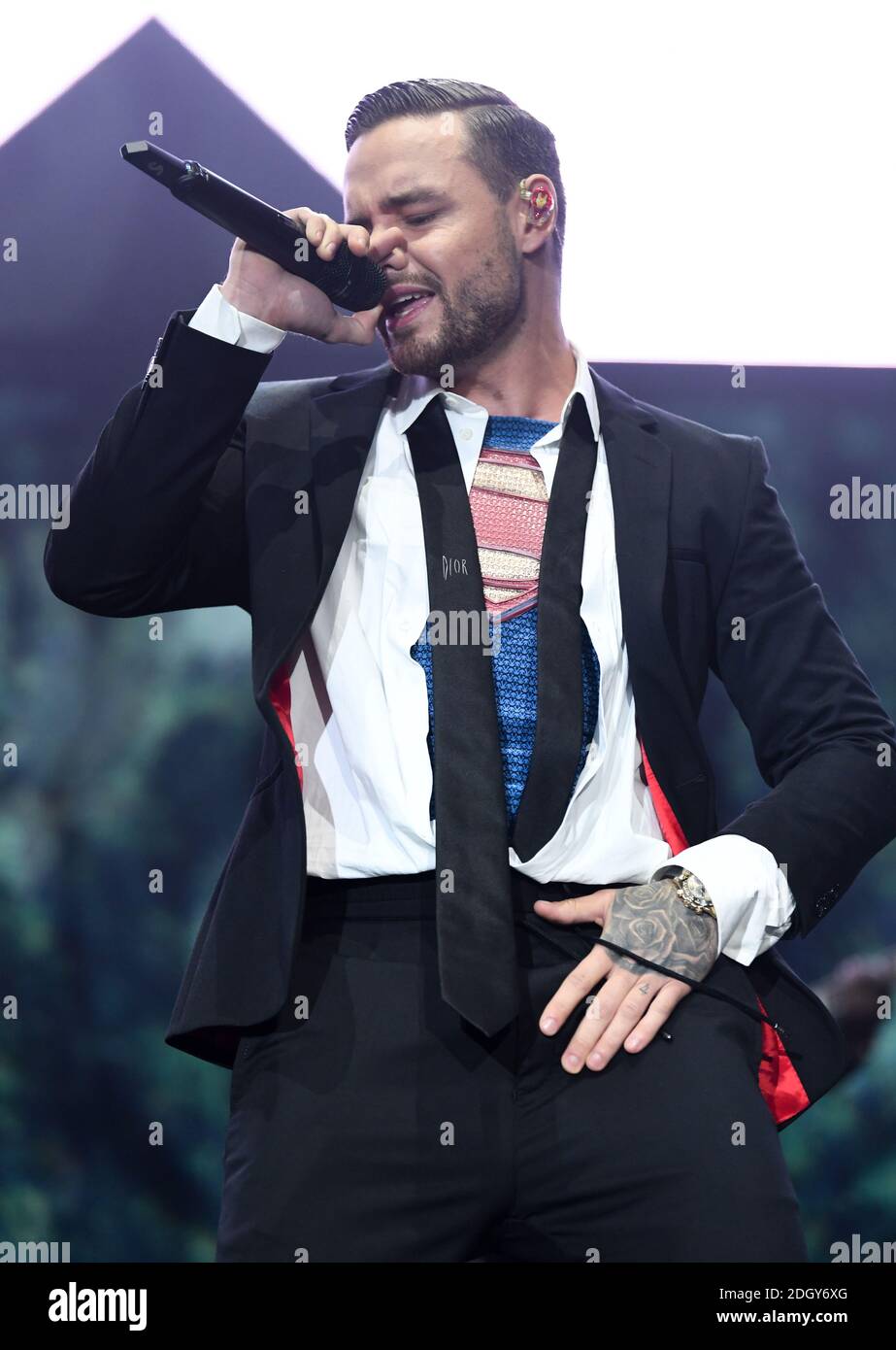 Liam Payne performing at the Kiss Haunted House Party, SSE Arena ...