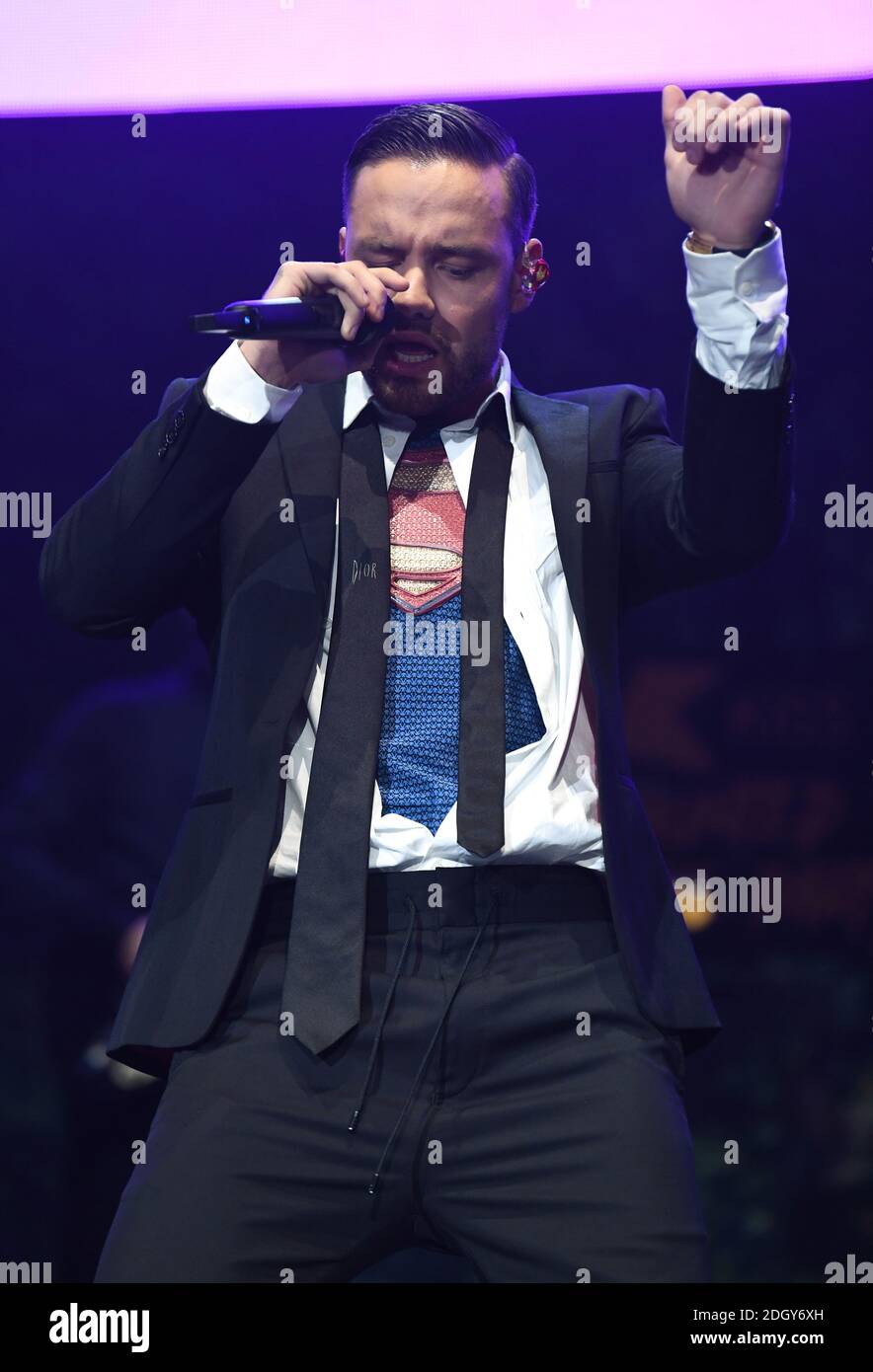 Liam Payne performing at the Kiss Haunted House Party, SSE Arena ...
