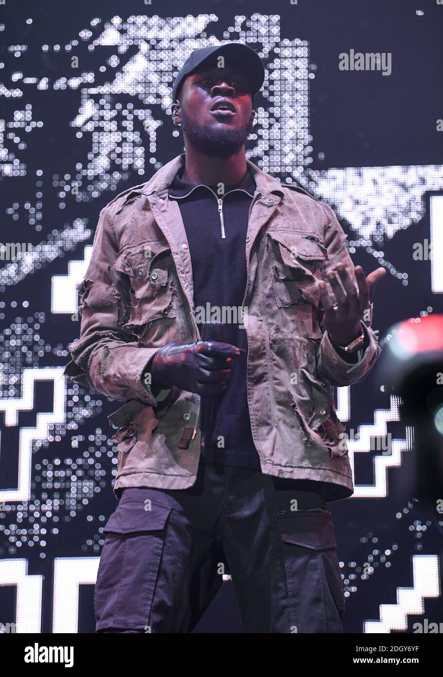 Stormzy performing at the Kiss Haunted House Party, SSE Arena, Wembley ...