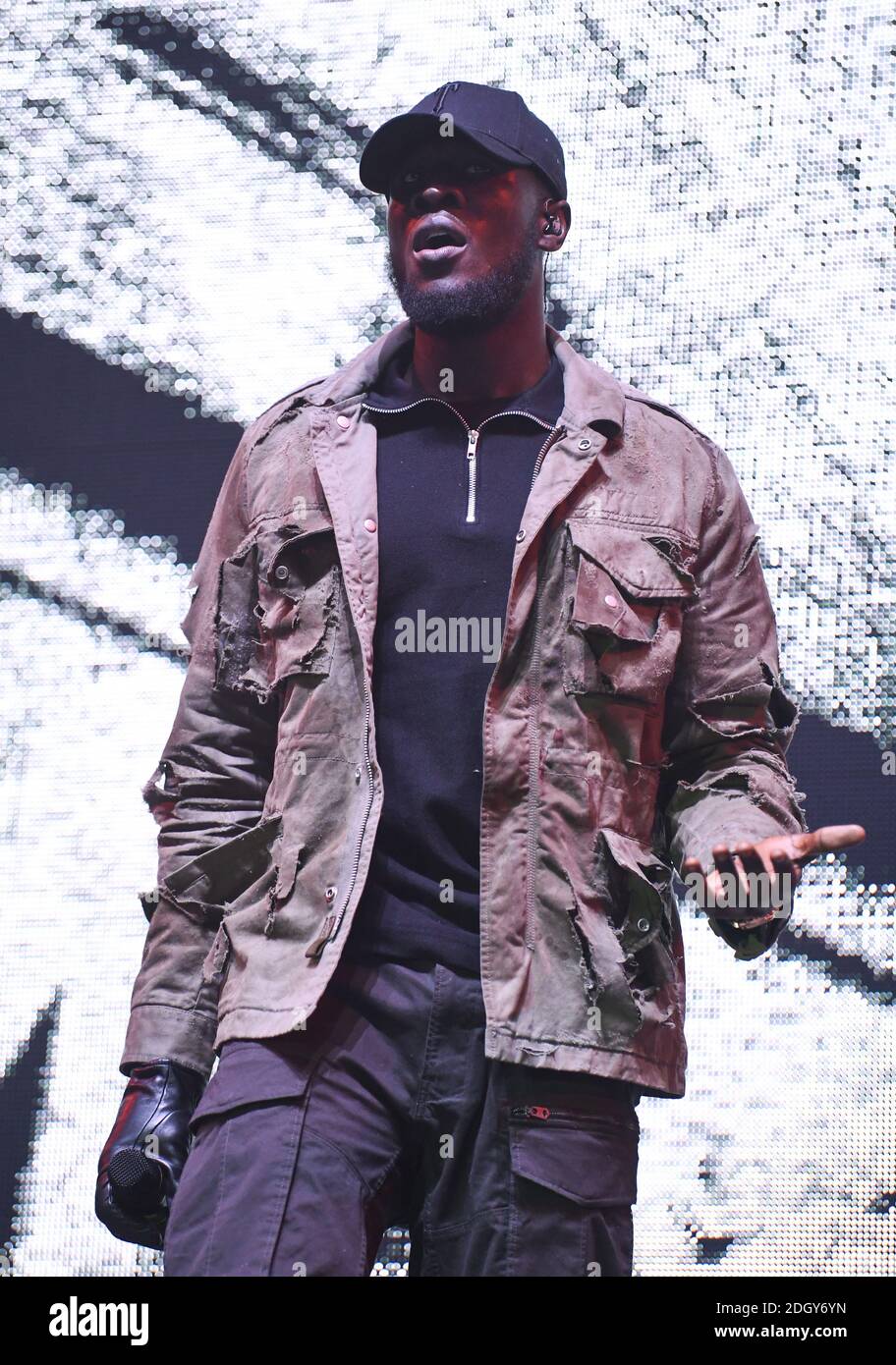 Stormzy performing at the Kiss Haunted House Party, SSE Arena, Wembley ...