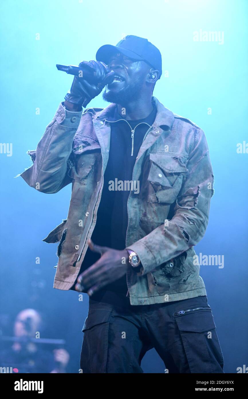 Stormzy performing at the Kiss Haunted House Party, SSE Arena, Wembley ...