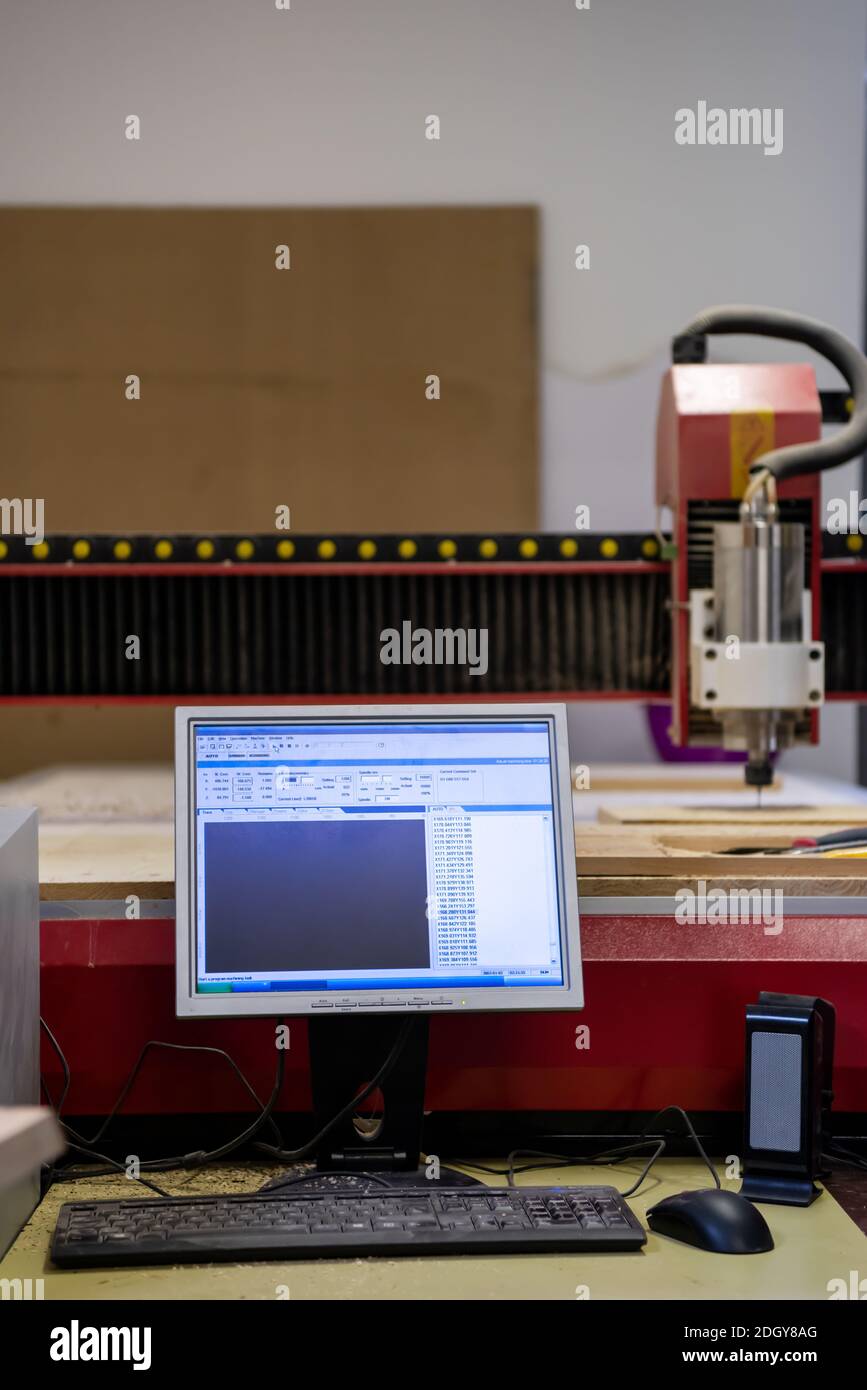 Modern automatic woodworking machine Stock Photo - Alamy