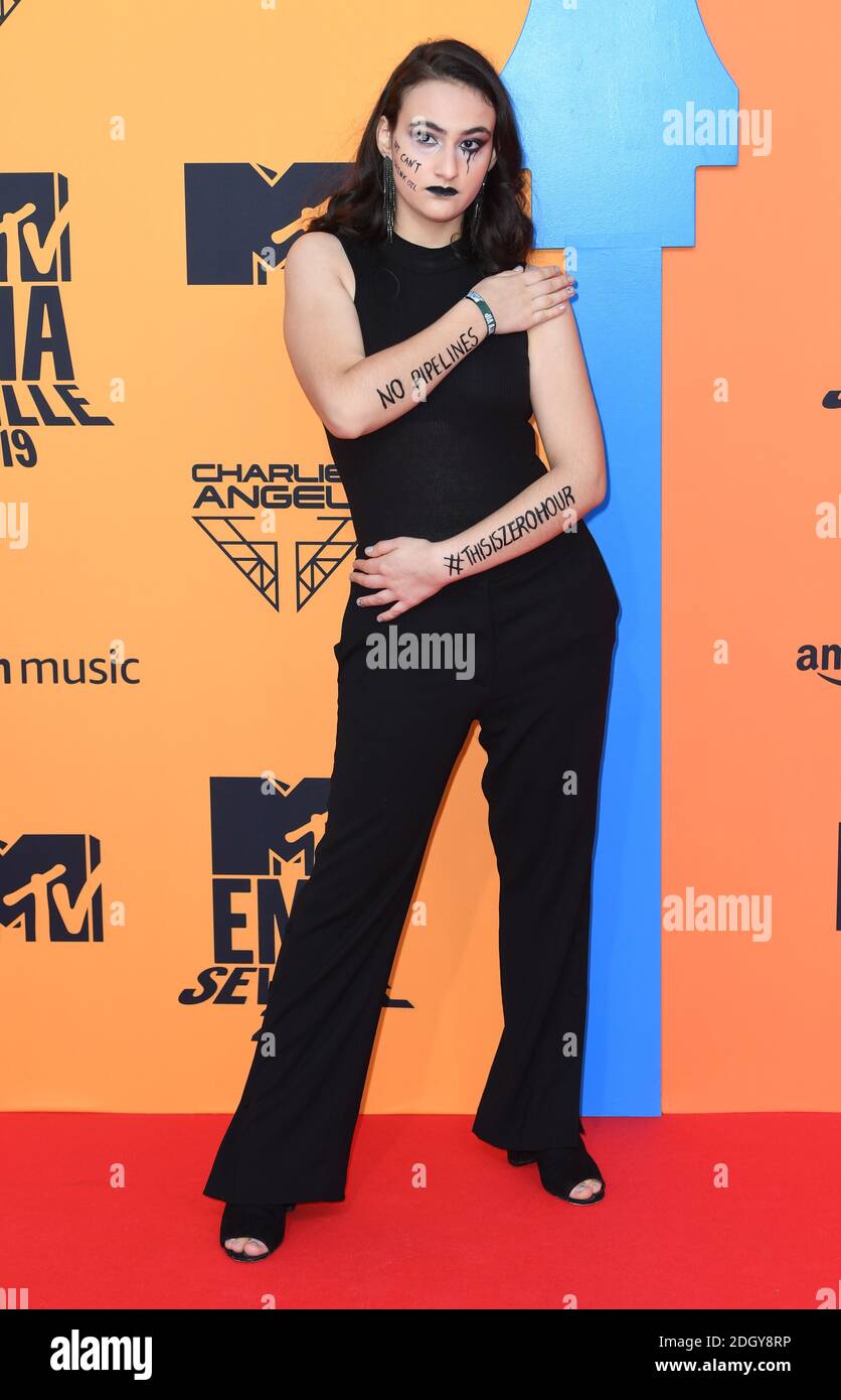 Jamie Margolin attending the MTV Europe Music Awards 2019, held at the ...