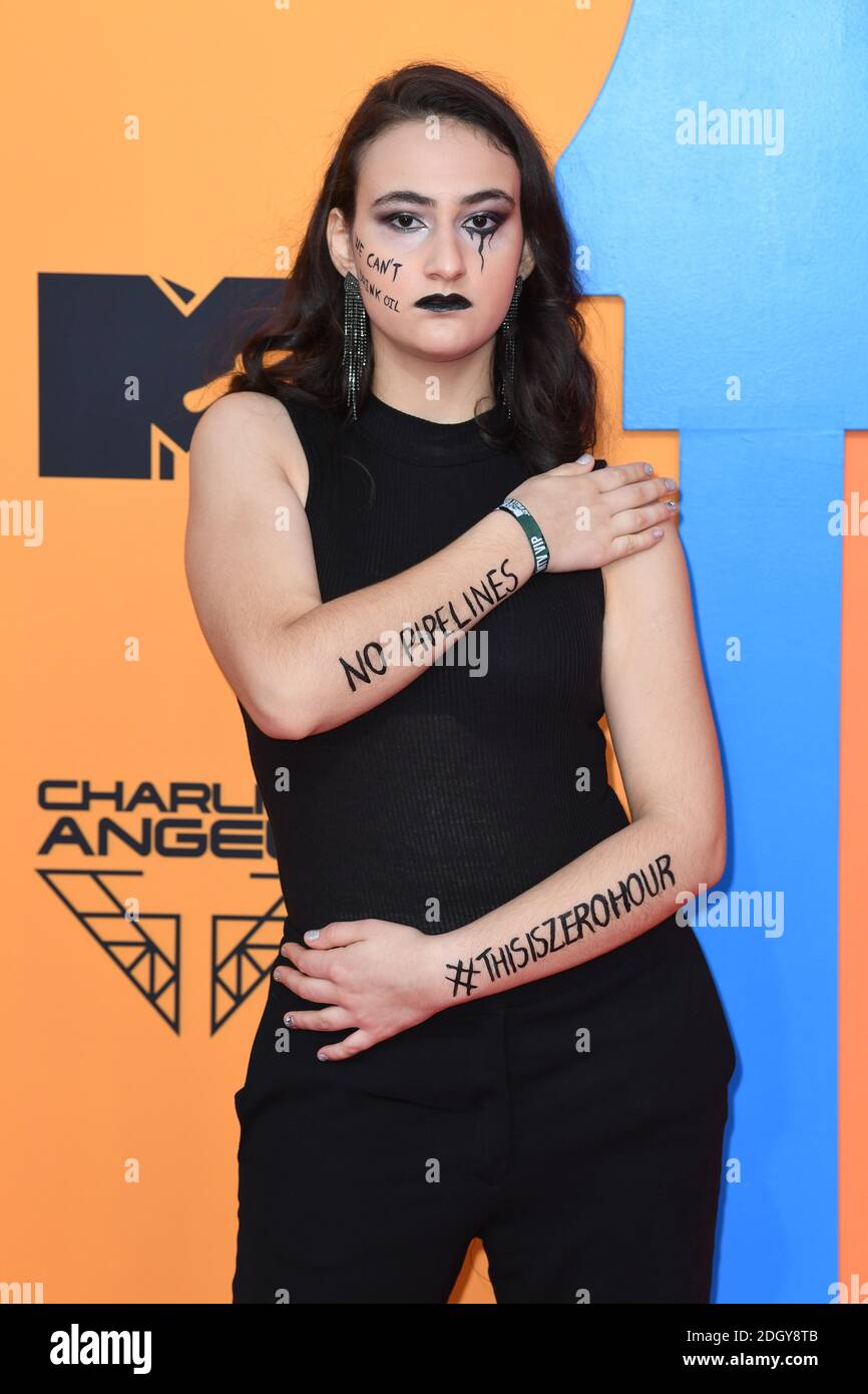 Jamie Margolin attending the MTV Europe Music Awards 2019, held at the ...