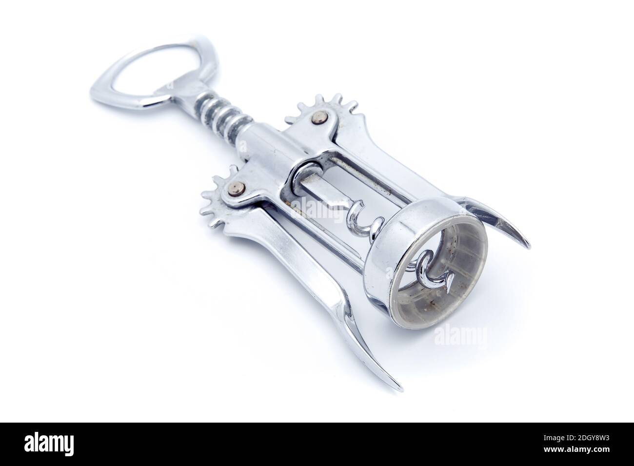 focus on metal corkscrew isolated on white background Stock Photo - Alamy