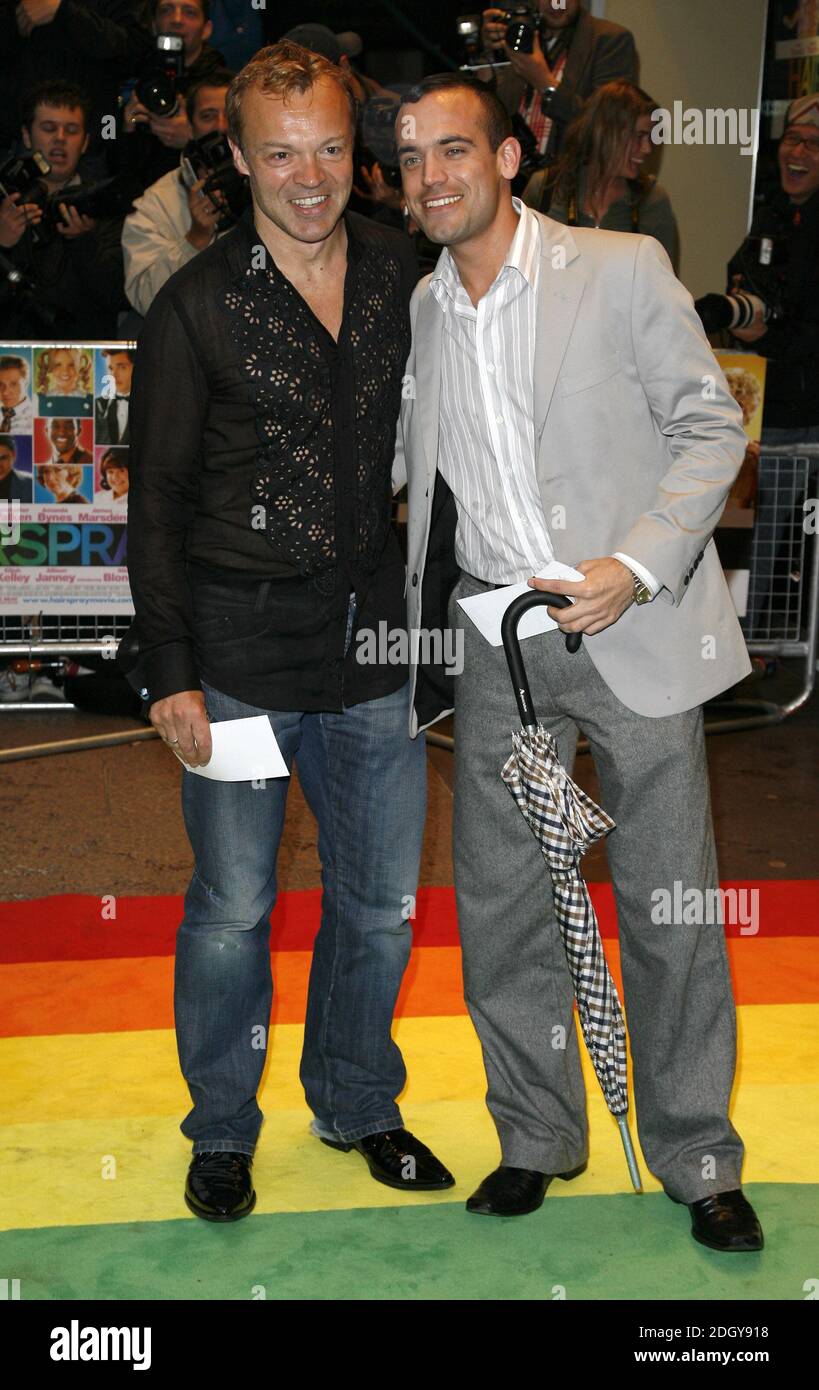 Graham Norton and partner arriving for the UK Premiere of Hairspray, at ...