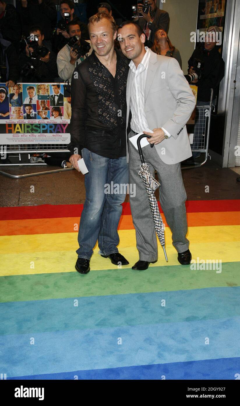 Graham Norton and partner arriving for the UK Premiere of Hairspray, at ...