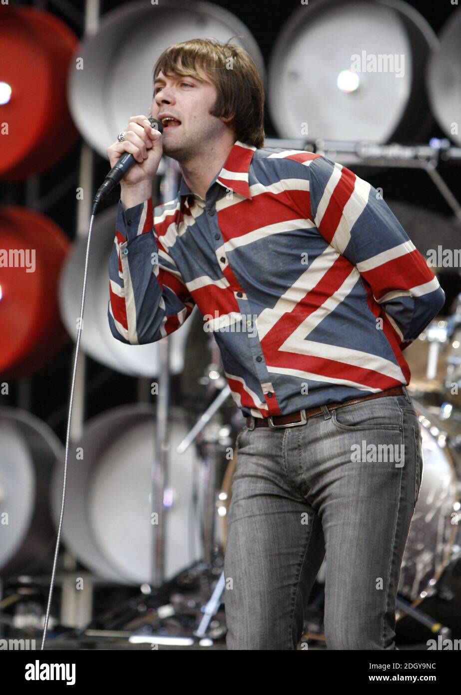 Kasabian live at the Live Earth London Concert, Wembley Stadium, London ...
