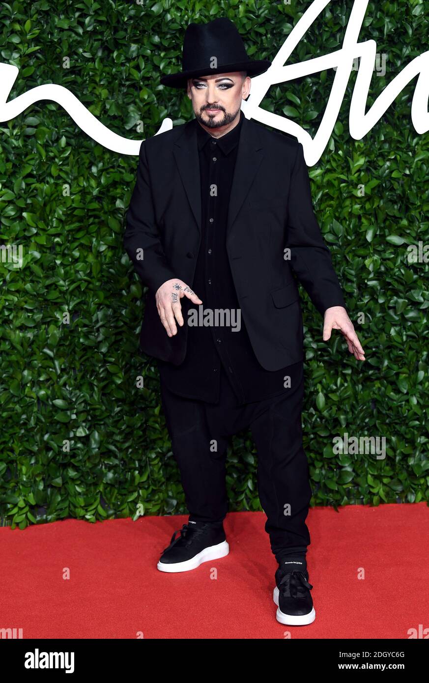 Boy George attending the Fashion Awards 2019 at the Royal Albert Hall ...