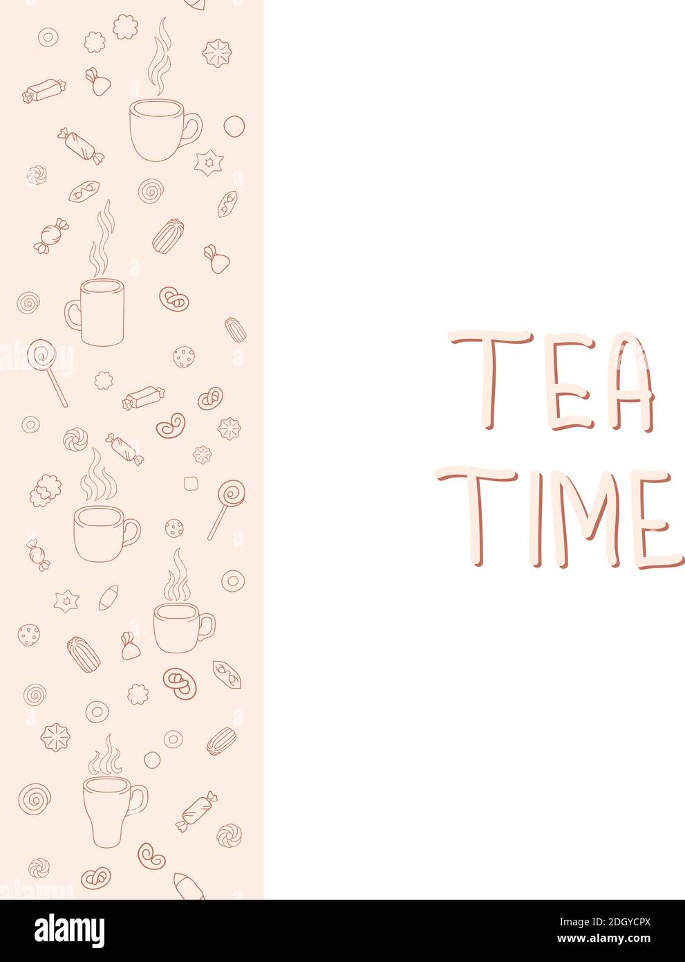 Color seamless border tea time. Template for card, poster, print Stock ...