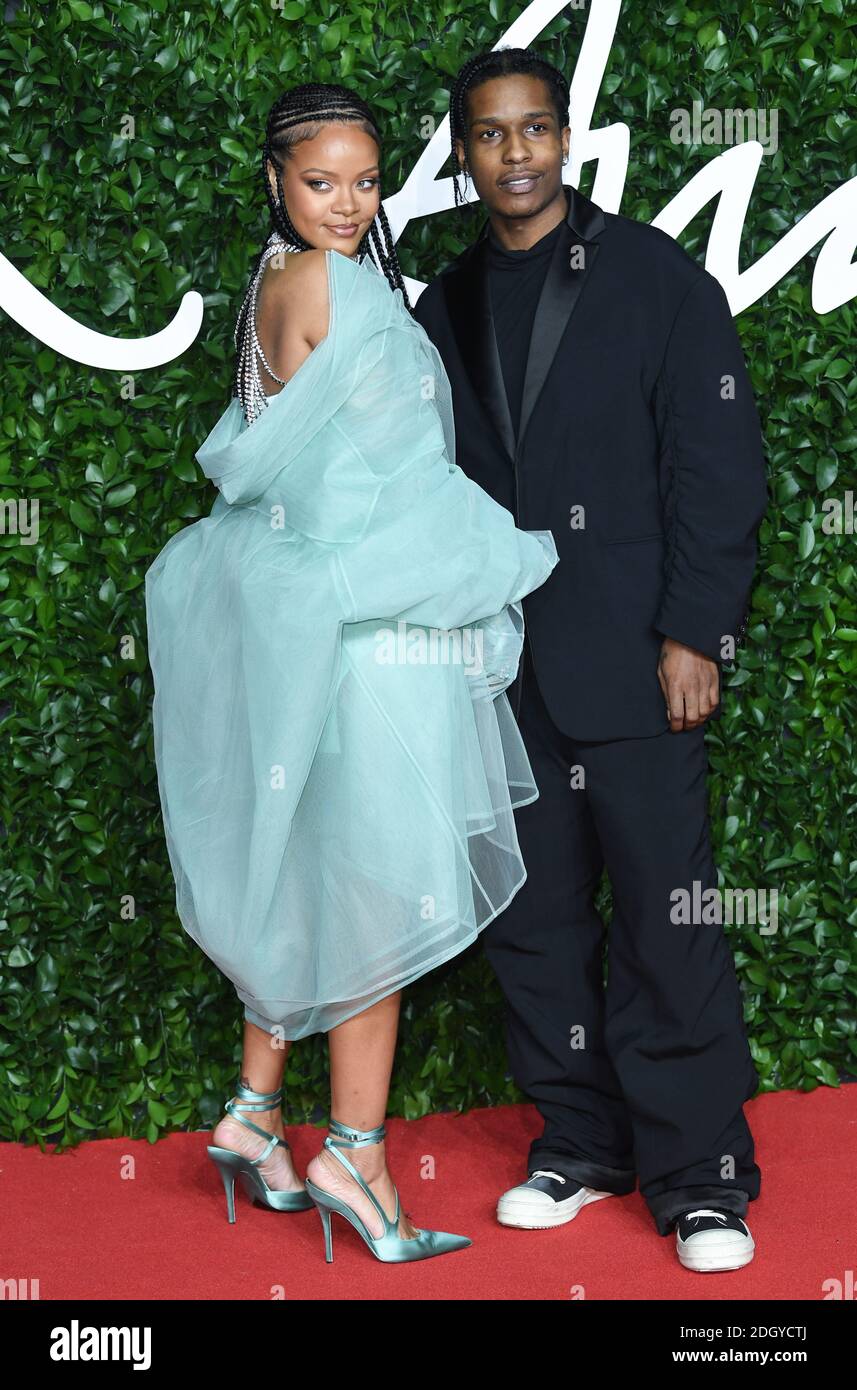 Rihanna and A$AP Rocky attending the Fashion Awards 2019 at the Royal ...