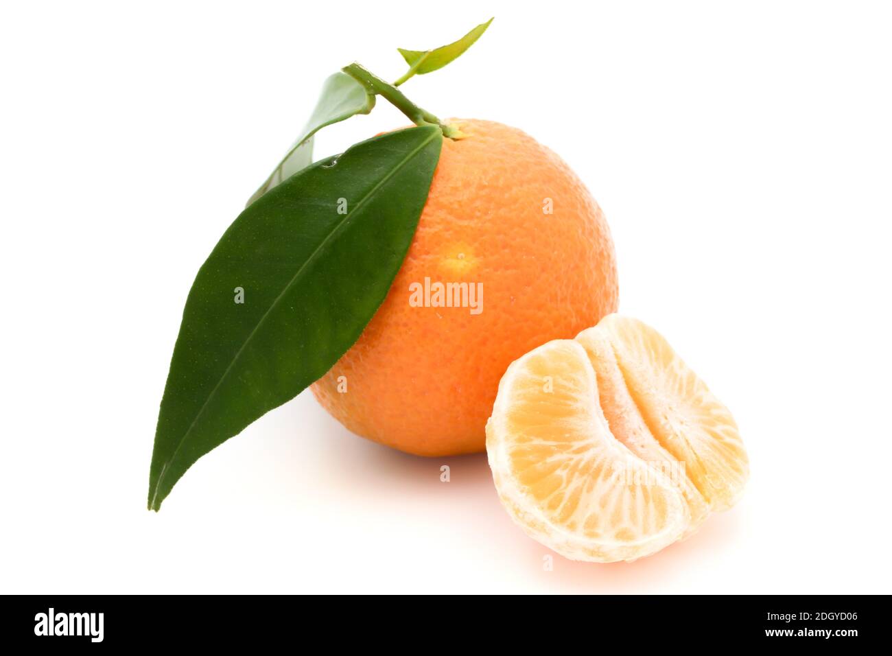 Isolated tangerine. One fresh tangerine or orange fruit isolated on ...