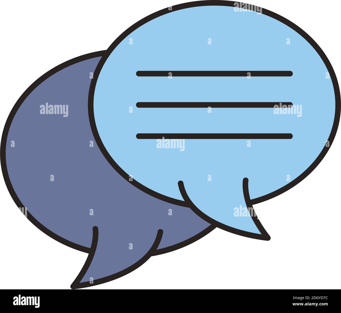 speech bubbles line and fill style vector illustration design Stock ...