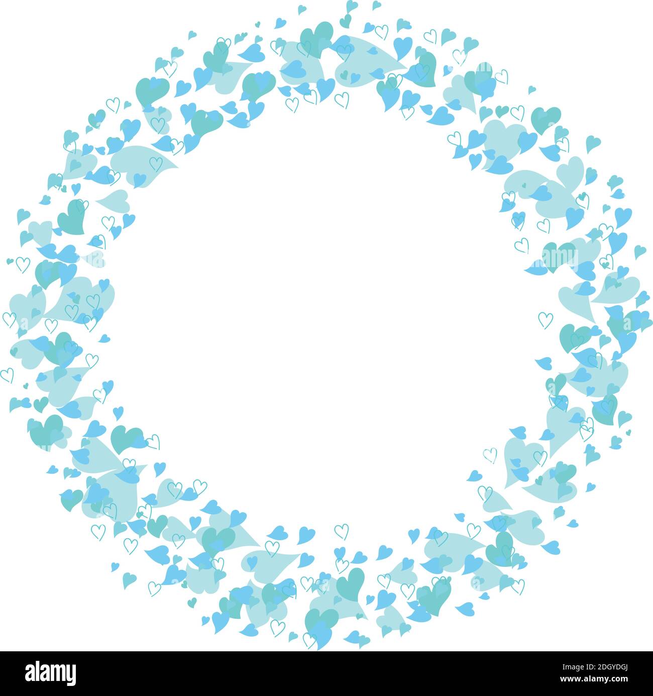 circle frame of hearts for Valentine. Template for card, poster, print ...