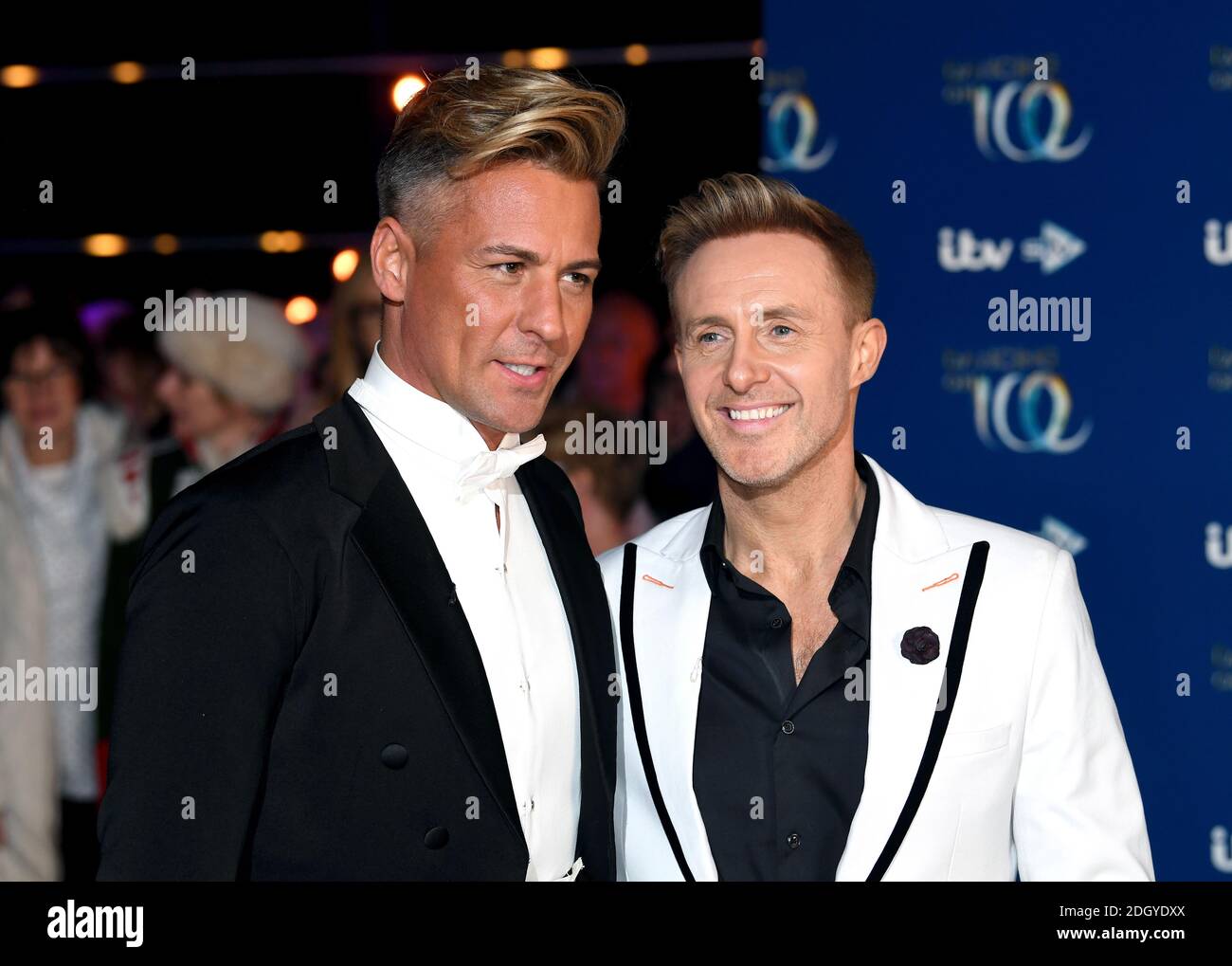 Matt Evers (left) and Ian "H" Watkins attending the Dancing on Ice 2020 ...