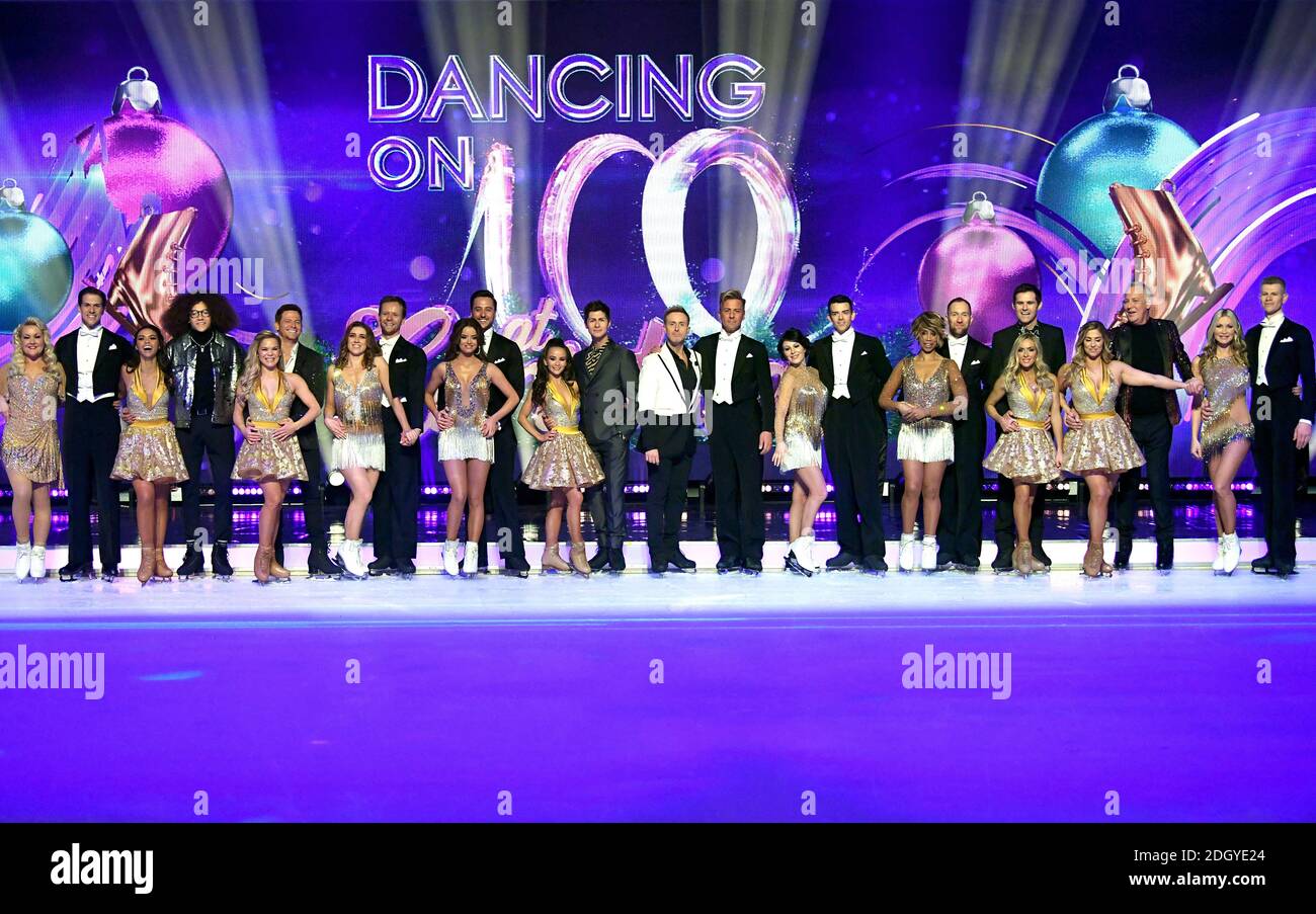 Professional skaters and celebrity contestants attending the Dancing on ...