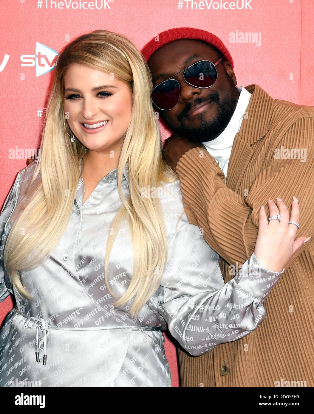 Meghan Trainor (left) and will.i.am attending the Voice UK Series 9 ...