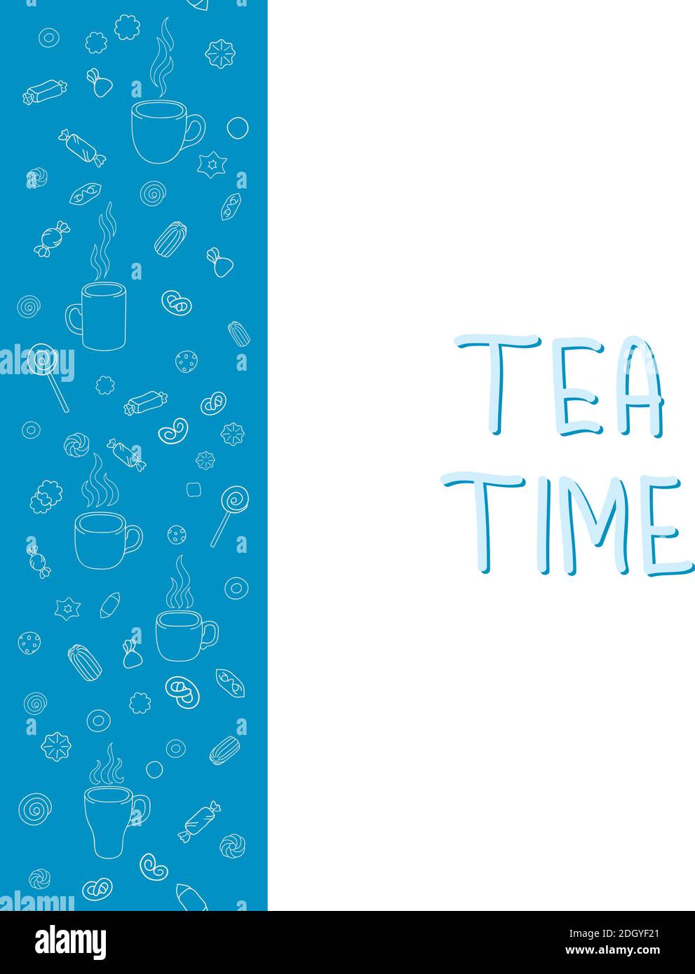 Color seamless border tea time. Template for card, poster, print Stock ...