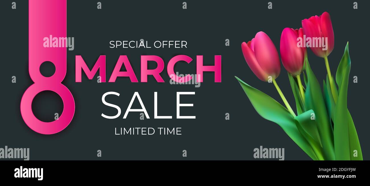 8 March sale banner Background Design. Template for advertising, web ...
