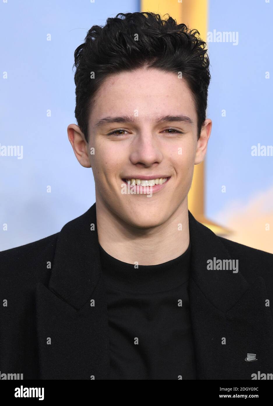 Harry Collett attending the Dolittle premiere, Leicester Square, London ...