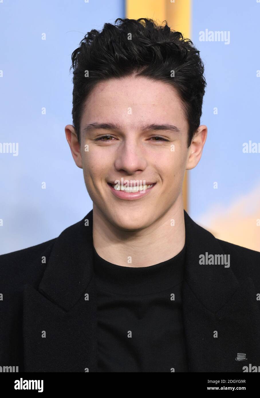 Harry Collett attending the Dolittle premiere, Leicester Square, London ...