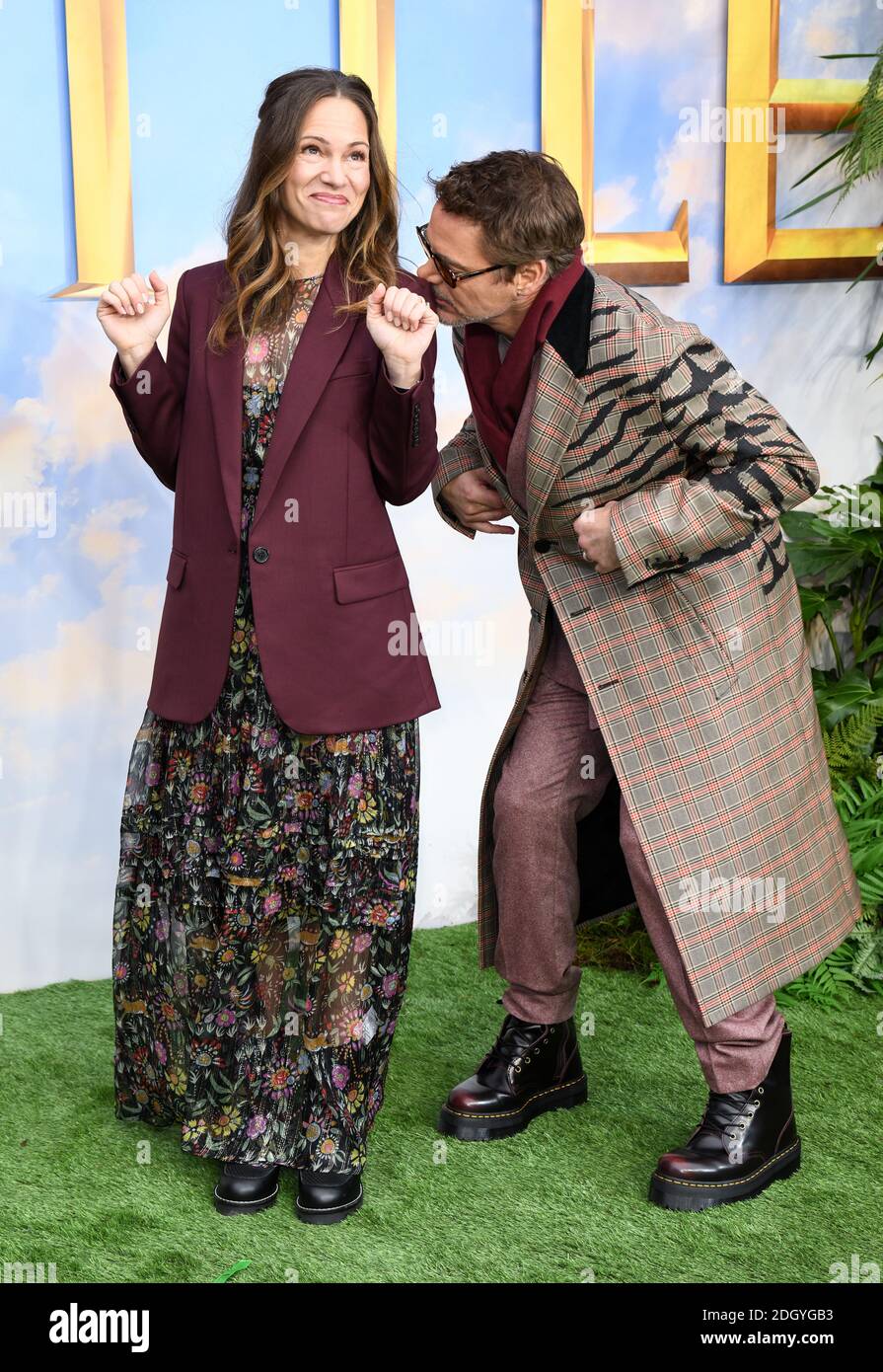 Susan Downey and Robert Downey Jr. attending the Dolittle premiere ...