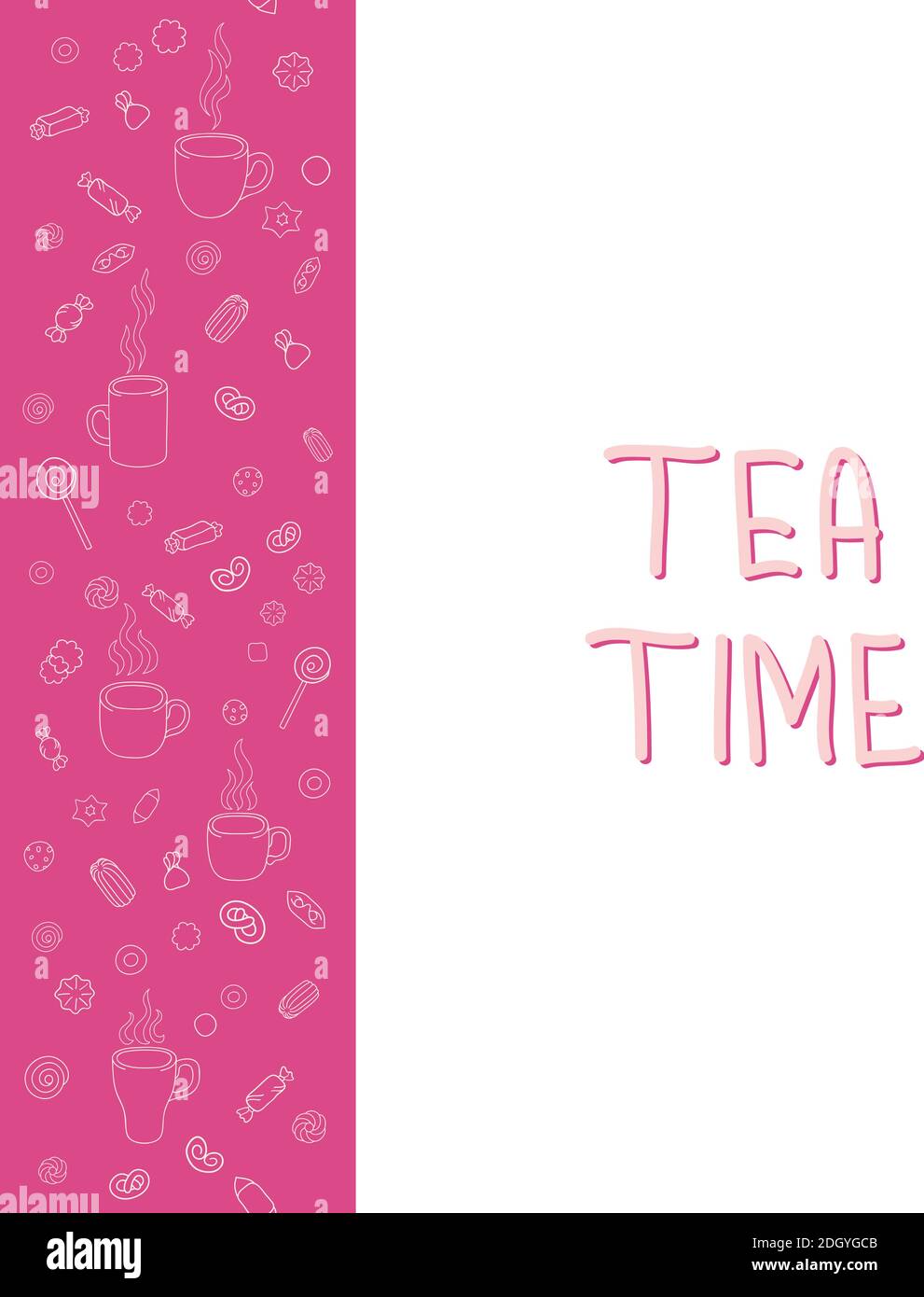 Color seamless border tea time. Template for card, poster, print Stock ...