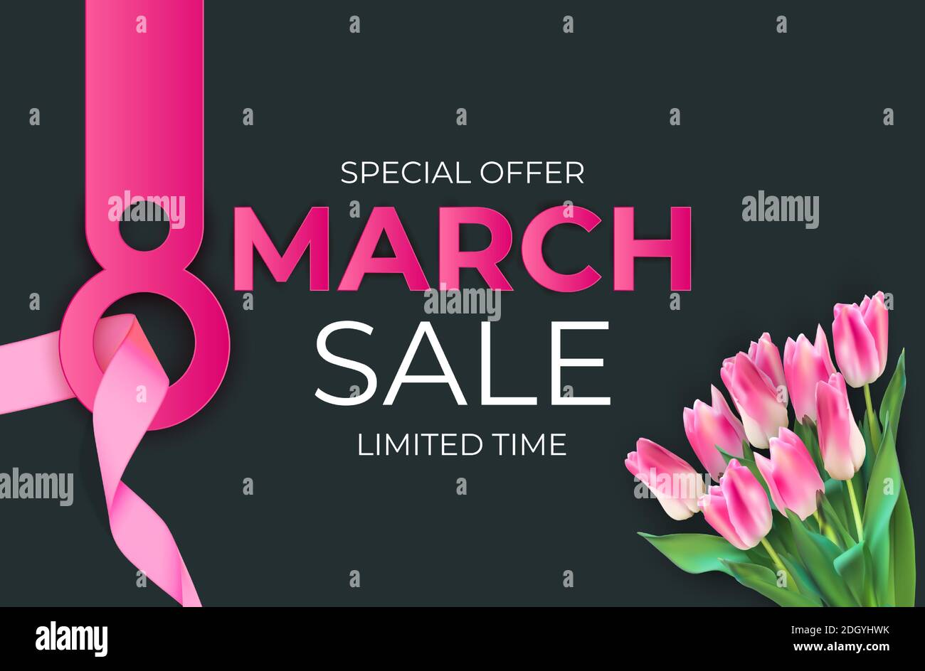 8 March sale banner Background Design. Template for advertising, web ...