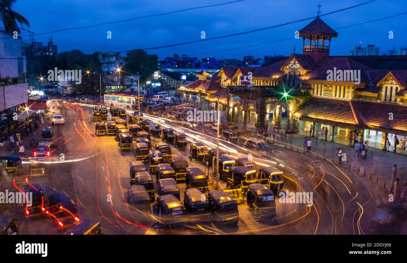Busy Bandra Station in Mumbai, India - Long Exposure Shot Stock Photo ...