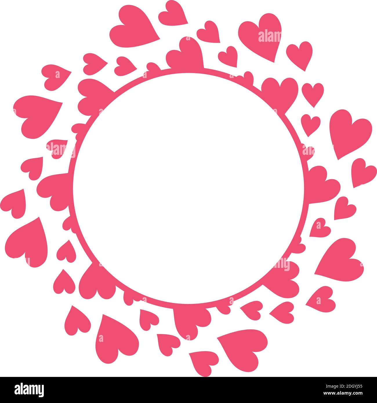 Red round frame of hearts on white background Stock Vector Image & Art ...
