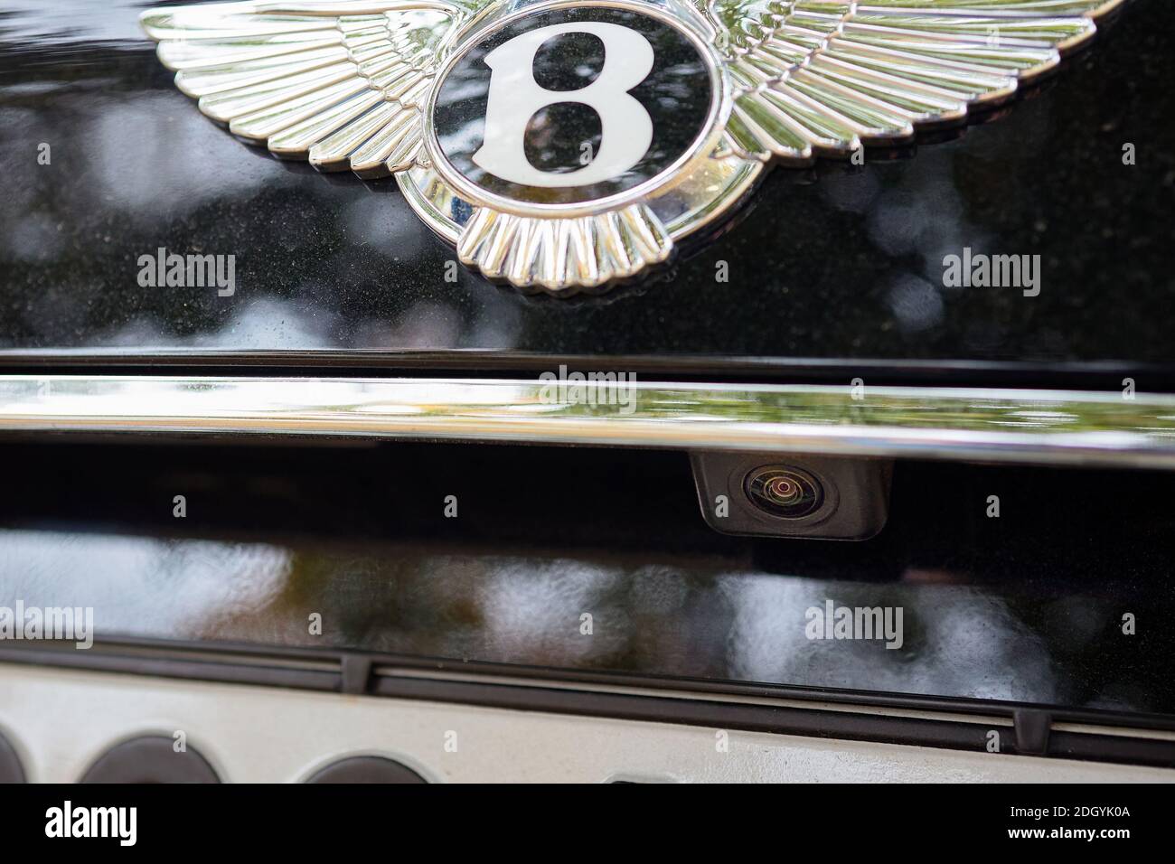 BERLIN, GERMANY - OCTOBER 2020: Bentley Bentayga Hybrid SUV luxury car ...