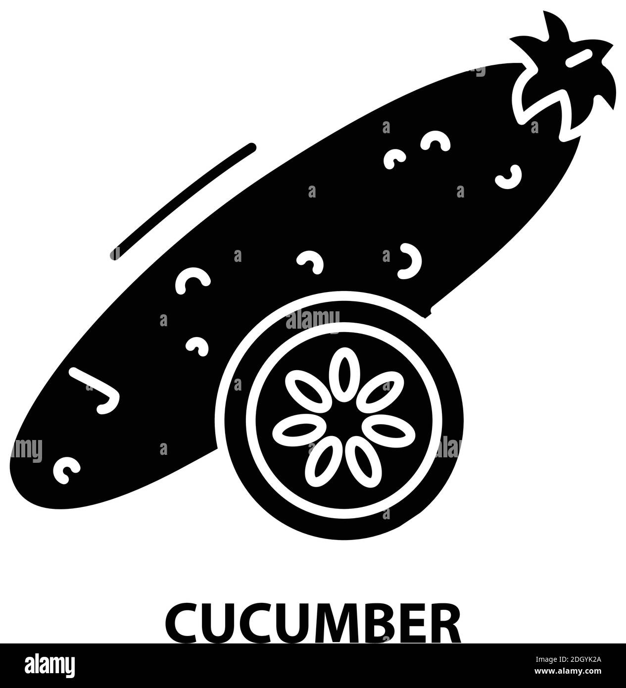 cucumber symbol icon, black vector sign with editable strokes, concept ...