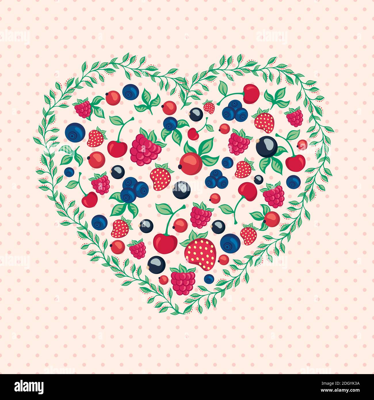 Heart frame doodle leaves hi-res stock photography and images - Alamy